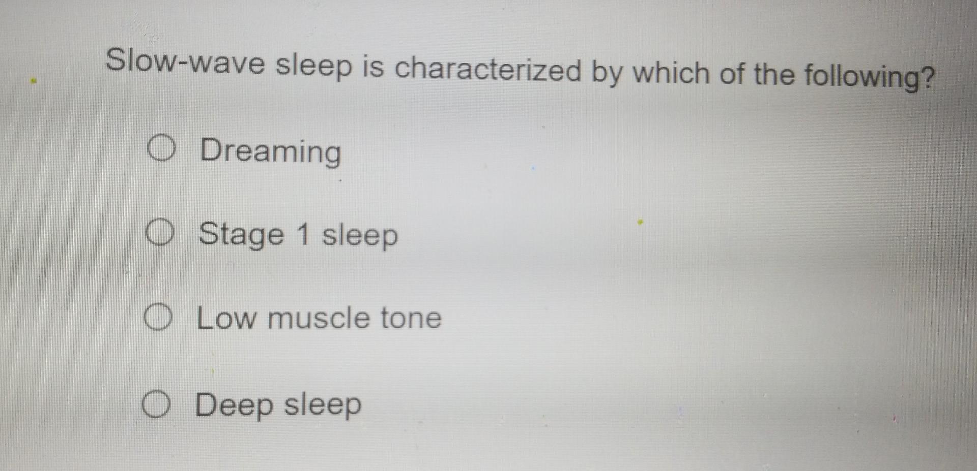 Solved Slow-wave sleep is characterized by which of the | Chegg.com