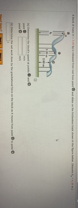 Solved A block of mass m - 5,60 kg is released from rest | Chegg.com