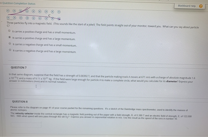 Solved Question Completion Status: Blackboard Help ? Three | Chegg.com