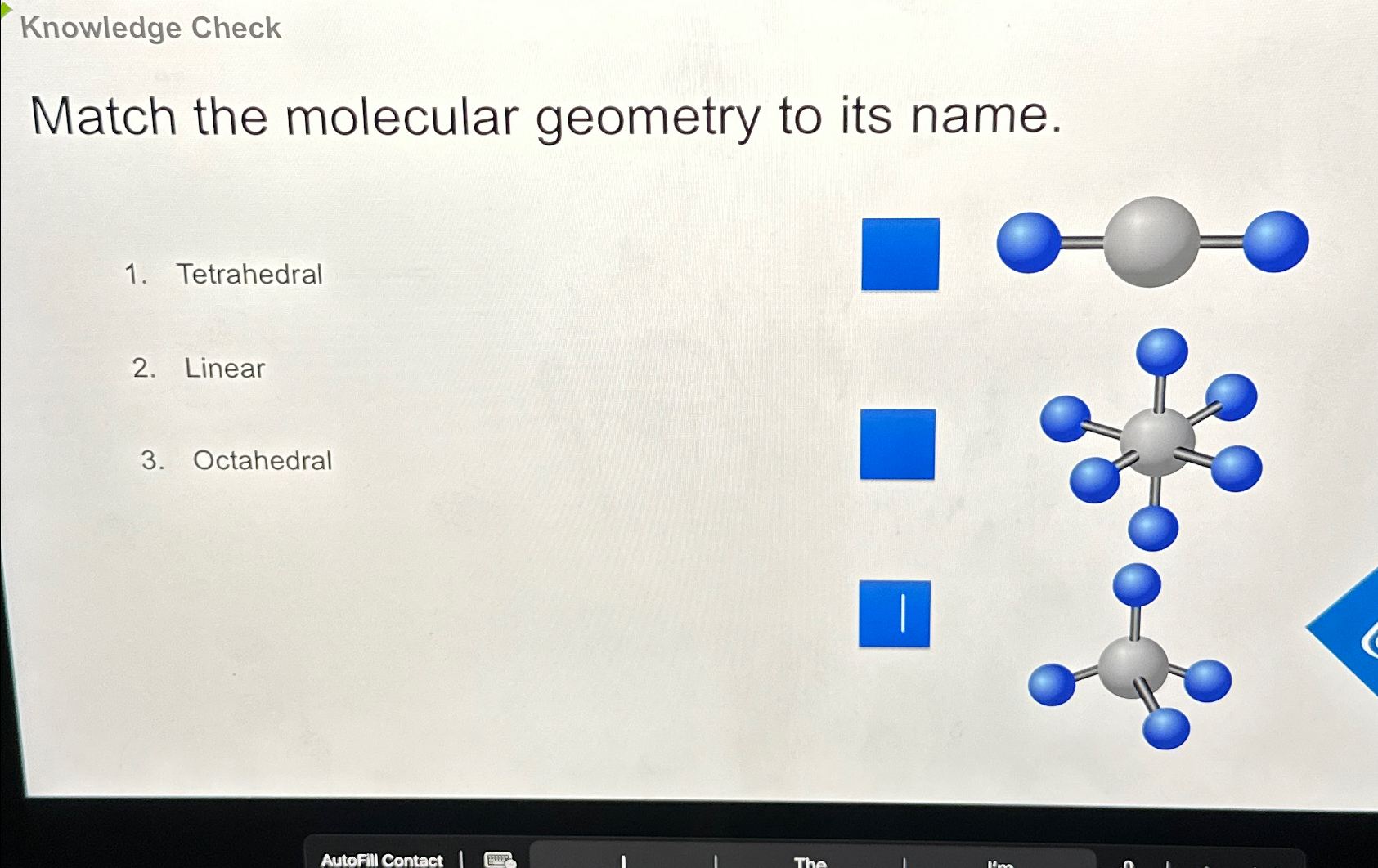 Solved Knowledge CheckMatch the molecular geometry to its | Chegg.com