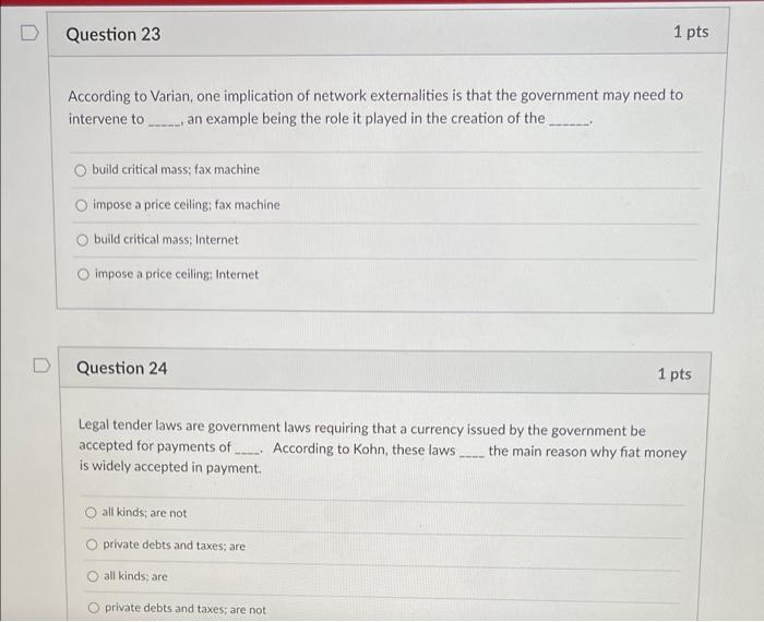 Solved According to Varian, one implication of network | Chegg.com