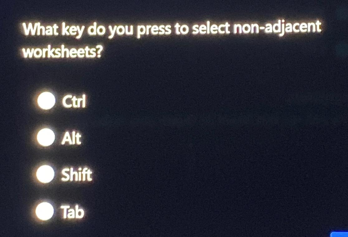 Solved What key do you press to select non-adjacent | Chegg.com