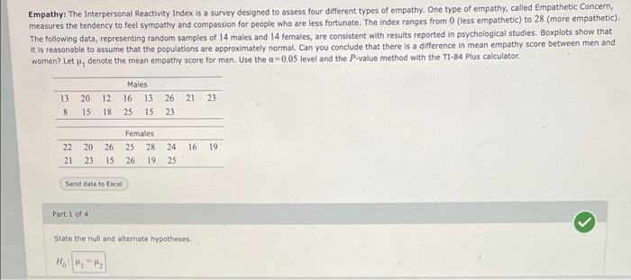 Empathy: The Interpersonal Reactivity Index is a | Chegg.com