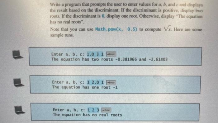 Solved Write A Program That Prompts The User To Enter Values