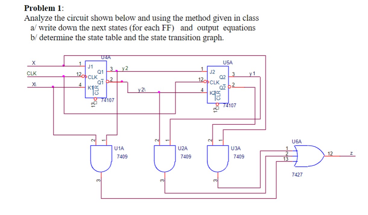 Solved Problem 1:Analyze the circuit shown below and using | Chegg.com