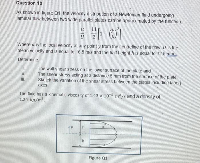 Solved Question 1b As shown in figure Q1, the velocity | Chegg.com