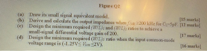 Solved Q2: Consider the CMOS amplifier circuit shown in | Chegg.com