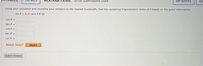Solved Using your calculator and rounding your answers to | Chegg.com