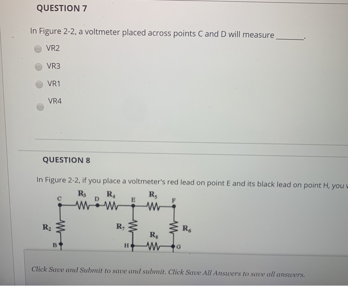 Solved QUESTION 7 In Figure 2-2, a voltmeter placed across | Chegg.com