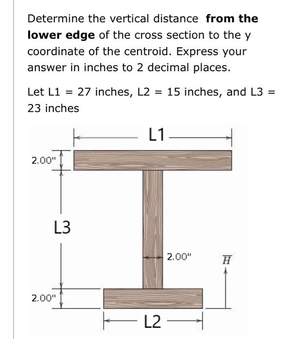 Solved Determine the vertical distance from the lower edge | Chegg.com