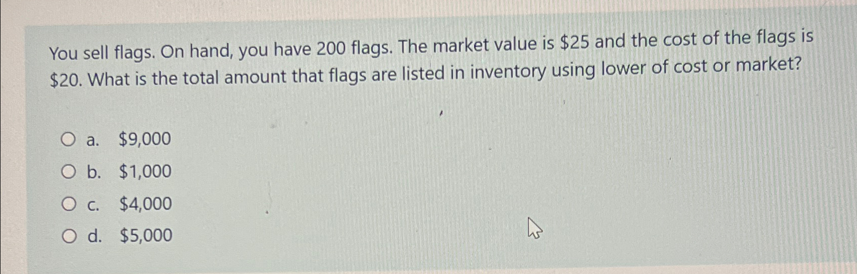 Solved You sell flags. On hand, you have 200 ﻿flags. The | Chegg.com