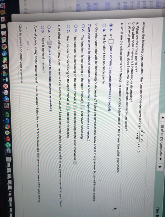 Solved pa col 10 of 45 (33 complete) This TO pol pol X+6 X-6 | Chegg.com