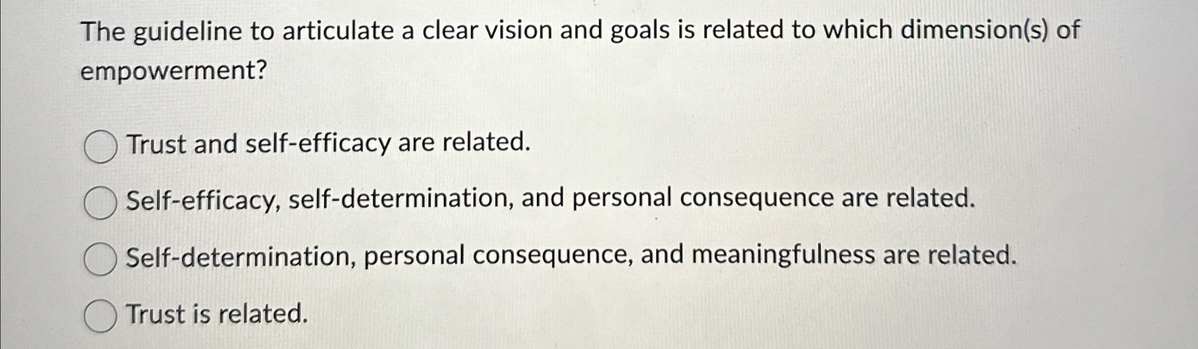 Solved The guideline to articulate a clear vision and goals | Chegg.com