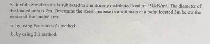 Solved A flexible circular area is subjected to a uniformly | Chegg.com