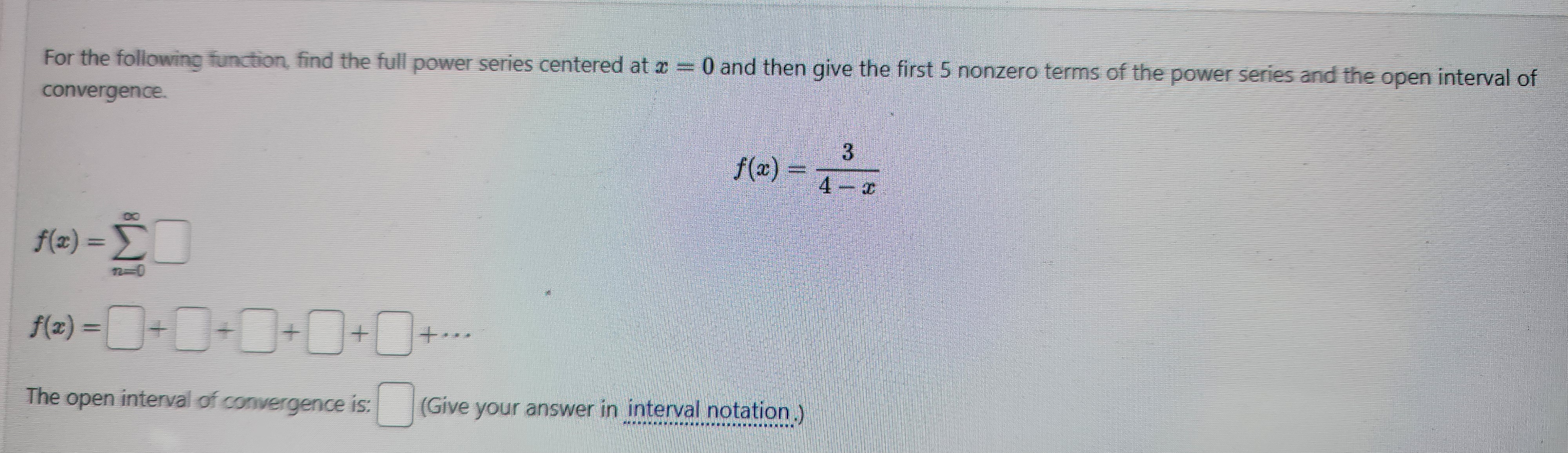 For the following function, find the full power | Chegg.com