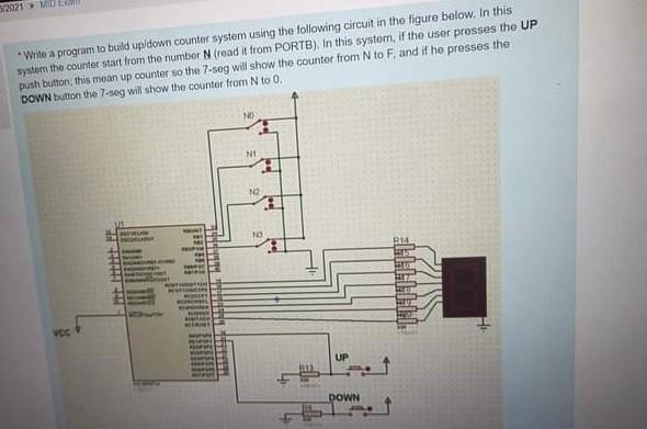 Solved - Wrine a piogram ta biild up/down counter system | Chegg.com