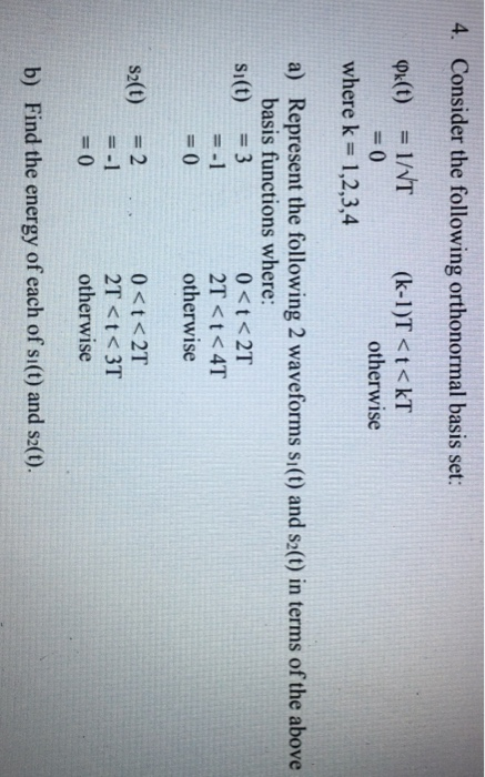 Solved 4 Consider The Following Orthonormal Basis Set
