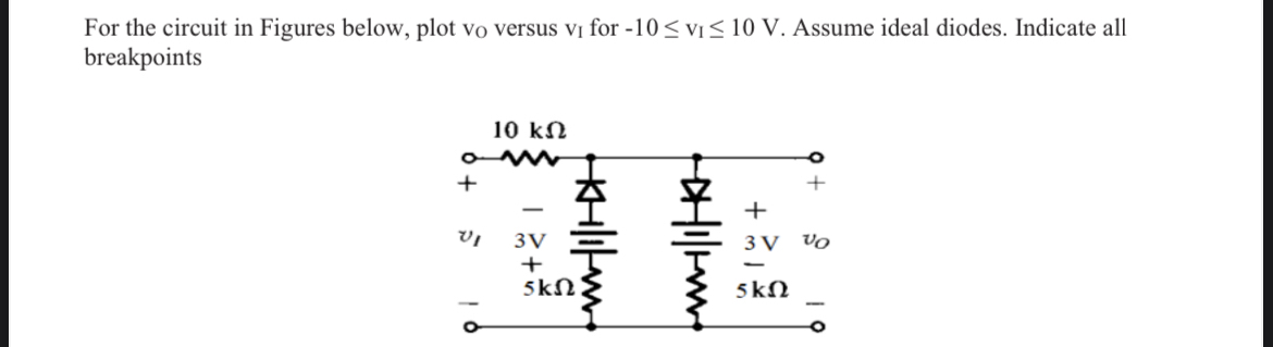 Solved For the circuit in Figures below, plot vO ﻿versus vI | Chegg.com