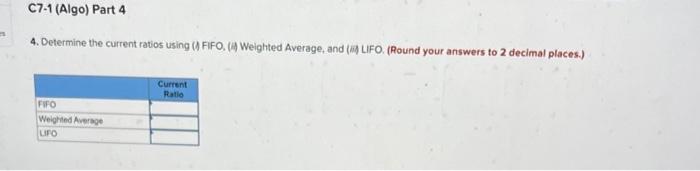 Solved Required information C7-1 (Algo) Computing and | Chegg.com