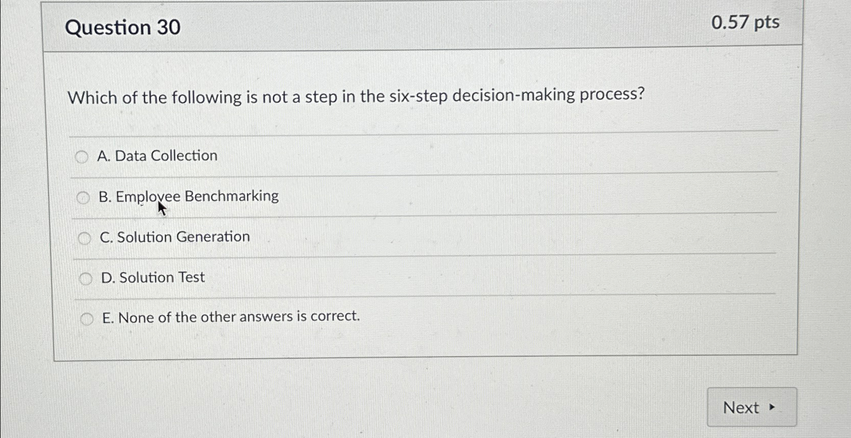 Solved Question 300.57ptsWhich of the following is not a | Chegg.com