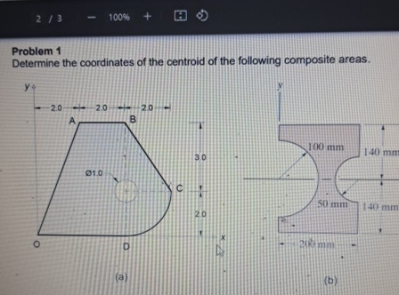 Solved Problem 1Determine the coordinates of the centroid of | Chegg.com
