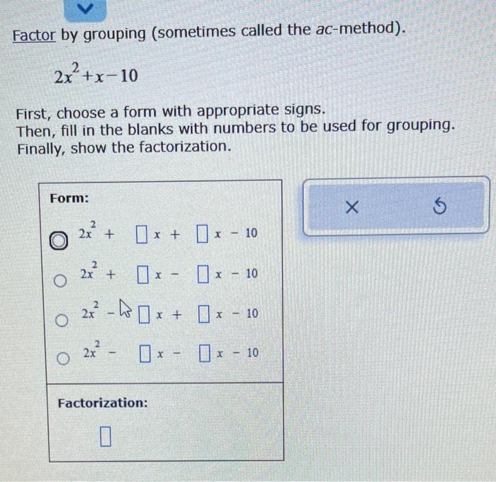 Solved Factor by grouping (sometimes called the ac-method). | Chegg.com