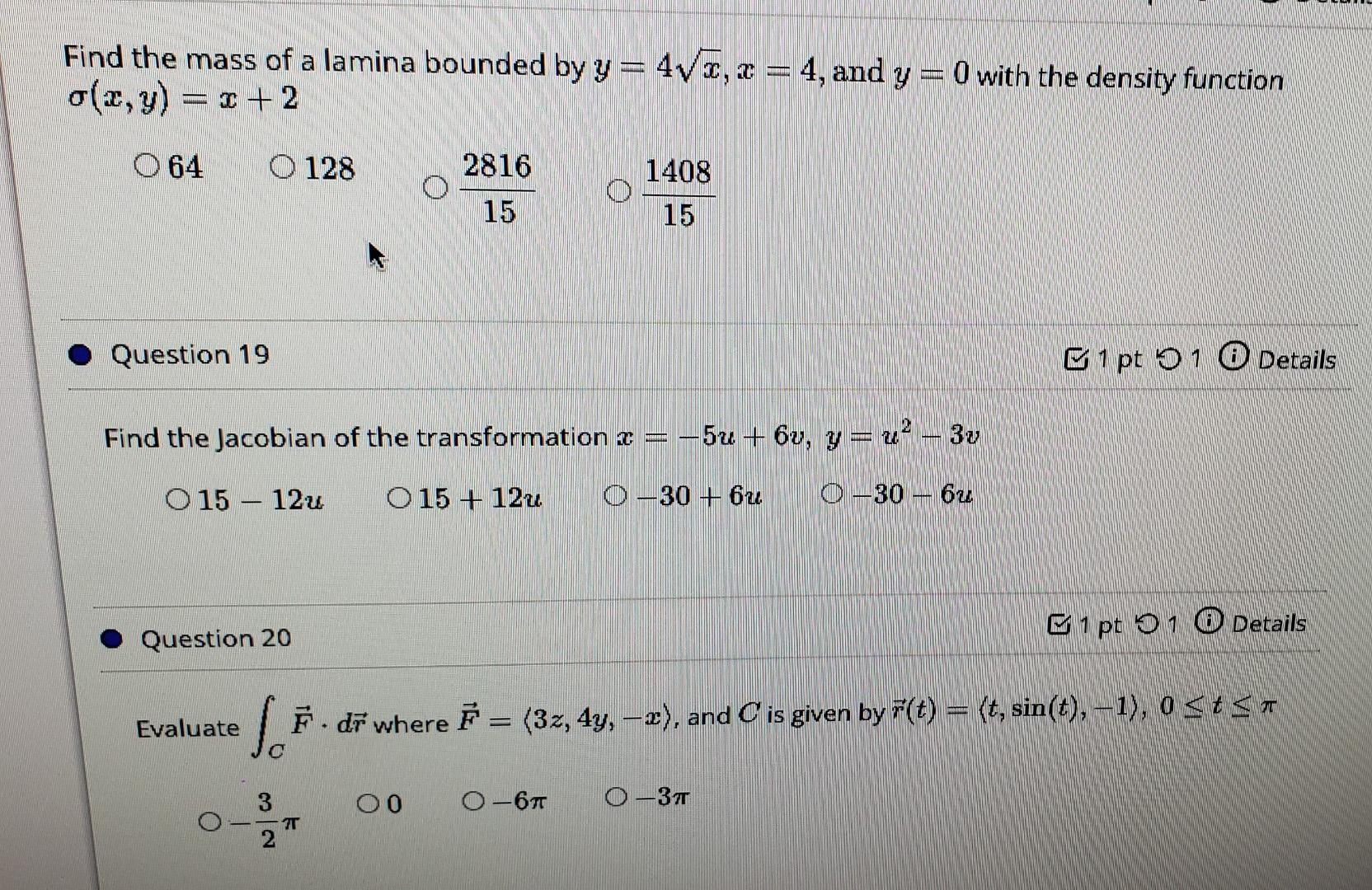 Solved Find the mass of a lamina bounded by y=4x,x=4, and | Chegg.com