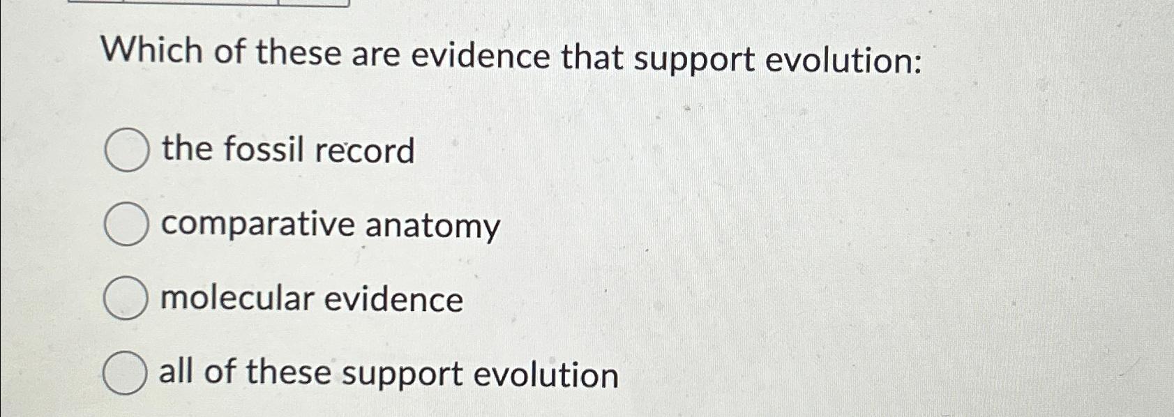 Solved Which of these are evidence that support | Chegg.com