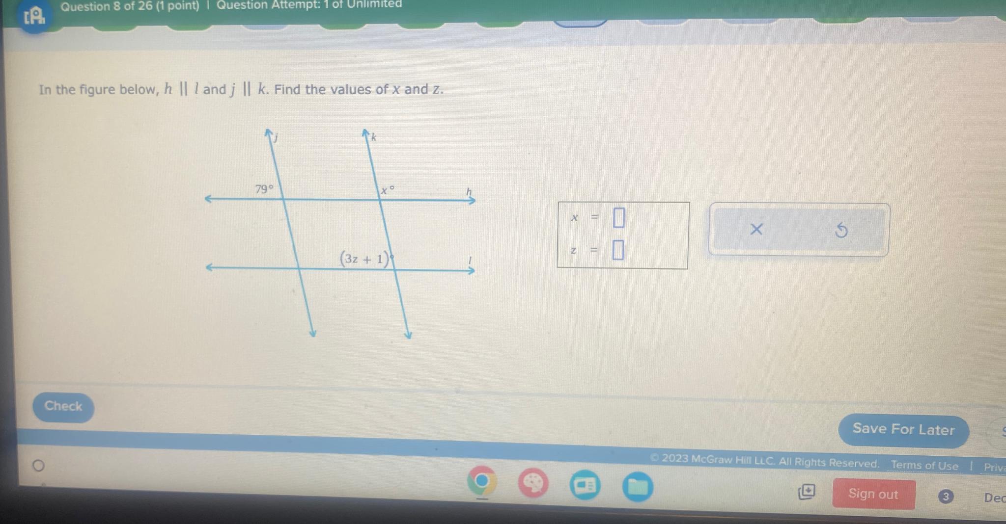 Solved In the figure below, h||l ﻿and j||k. ﻿Find the values | Chegg.com