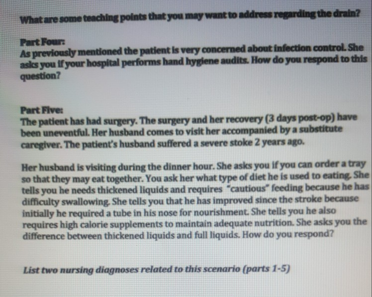 Solved Part Ones You have a patient admitted to your unit | Chegg.com