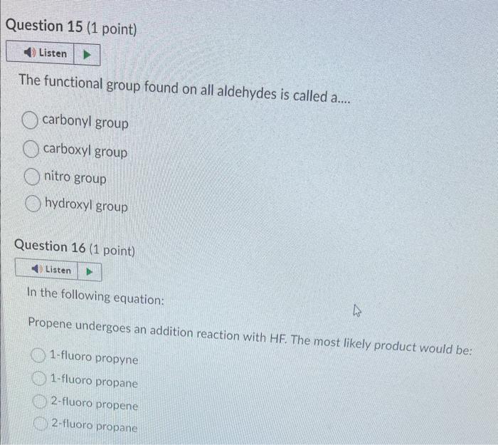 Solved The functional group found on all aldehydes is called | Chegg.com