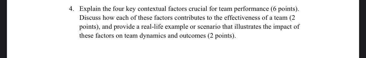 Solved Explain the four key contextual factors crucial for | Chegg.com