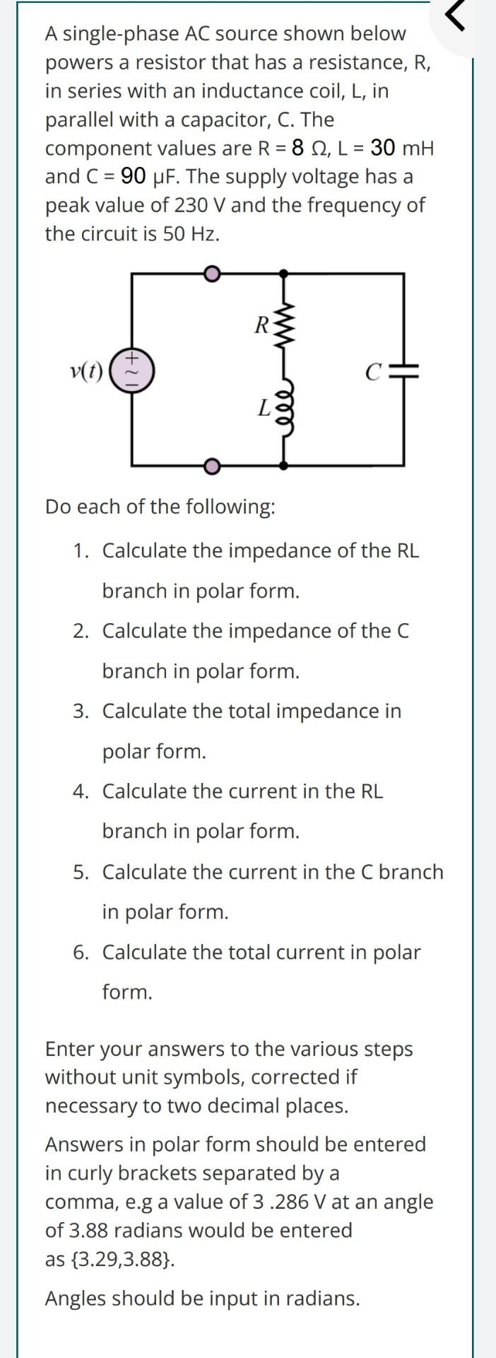Solved A single-phase AC source shown below powers a | Chegg.com