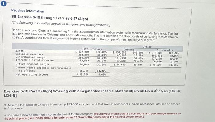 Solved Required information SB Exercise 6-16 through | Chegg.com