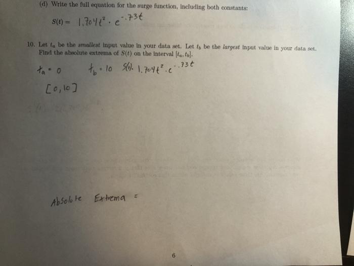 (d) Write the full equation for the surge function, | Chegg.com