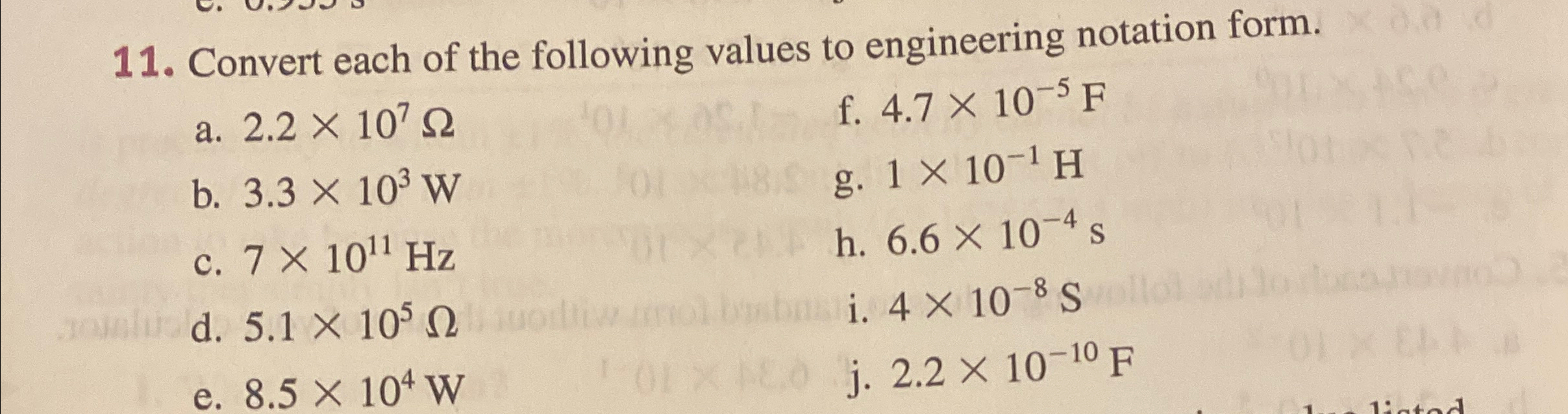 Solved Convert each of the following values to engineering | Chegg.com