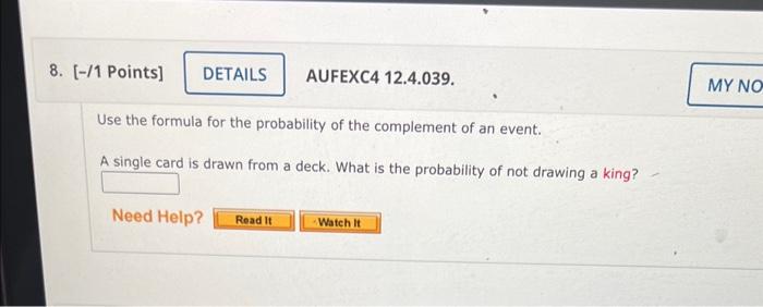 Solved Use the formula for the probability of the complement | Chegg.com