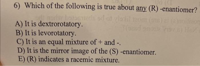 Solved 6) Which of the following is true about any (R) | Chegg.com