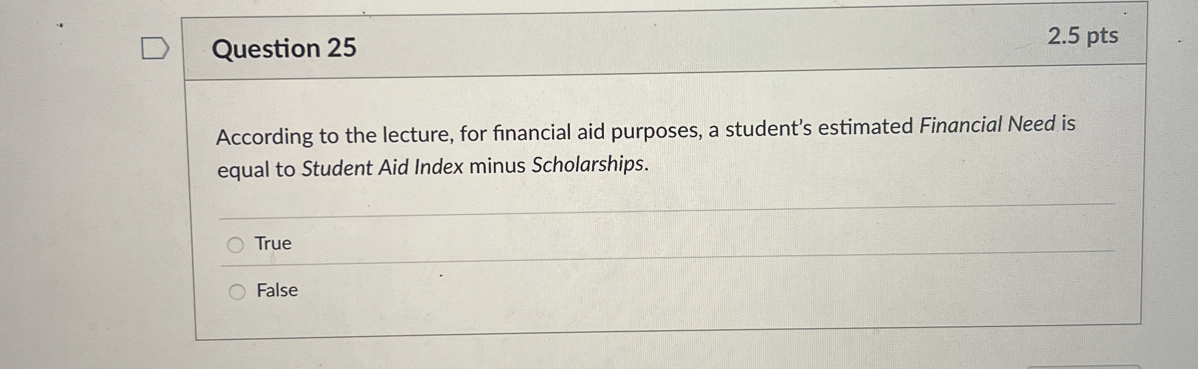 Solved Question 252.5 ﻿ptsAccording to the lecture, for | Chegg.com