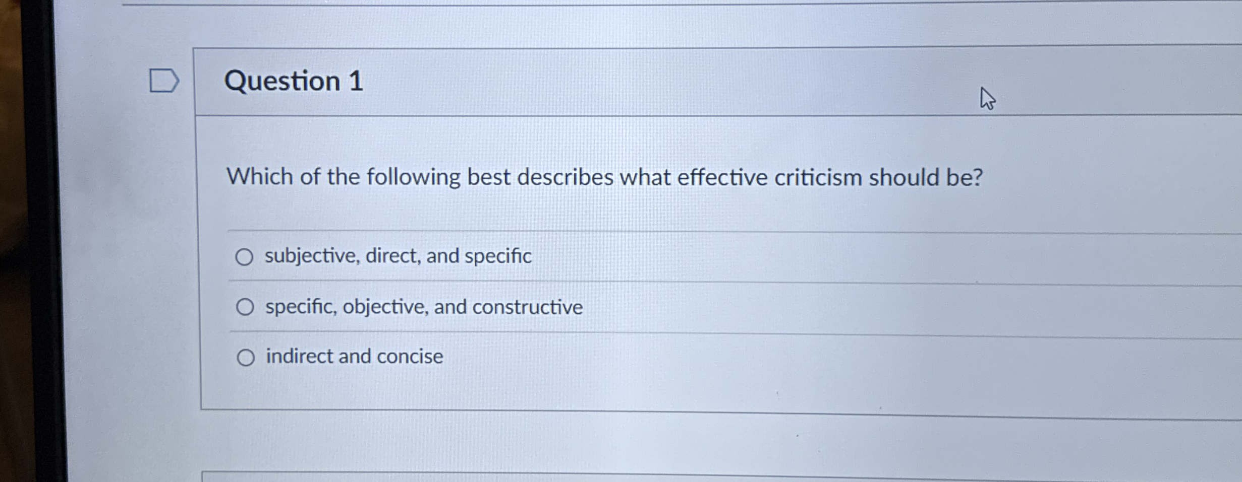 Solved Question 1Which of the following best describes what | Chegg.com