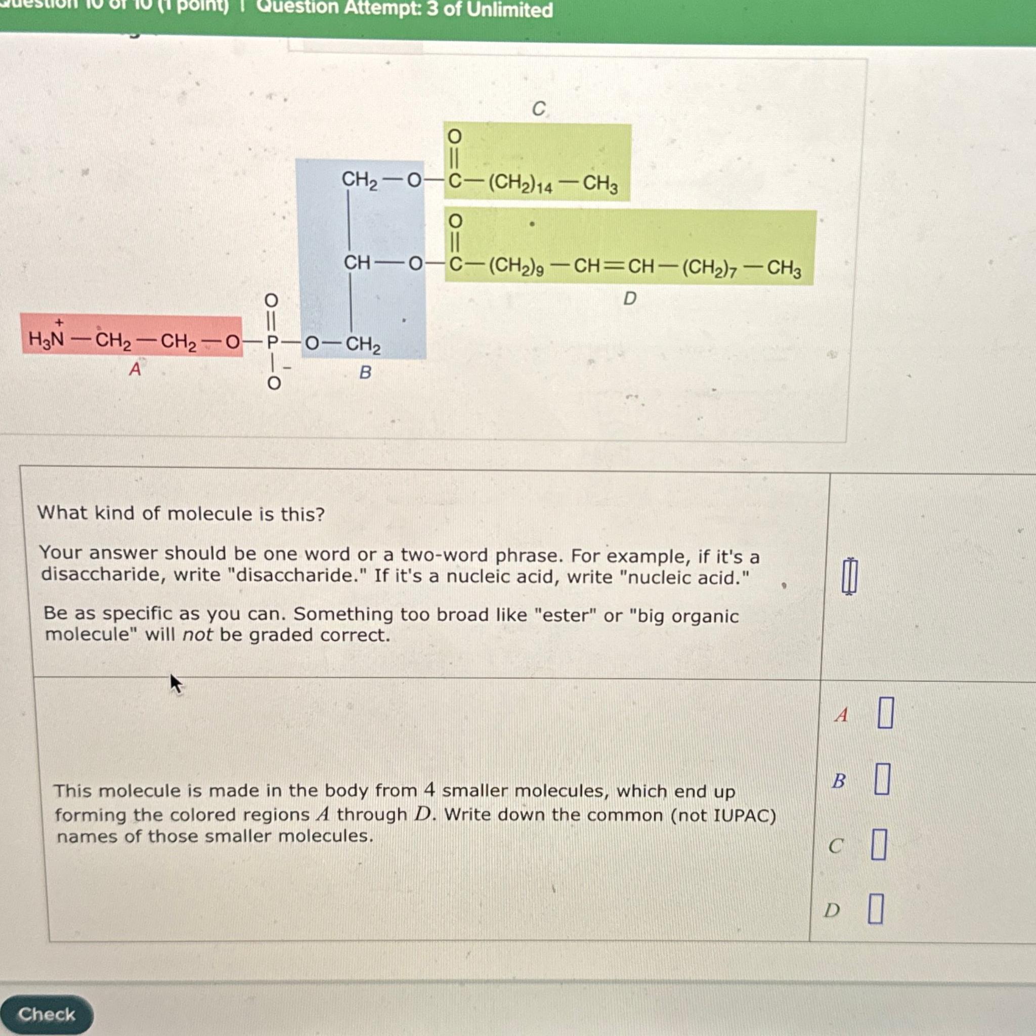 Solved What kind of molecule is this?Your answer should be | Chegg.com