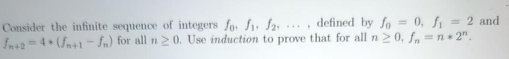Solved Consider the infinite sequence of integers | Chegg.com