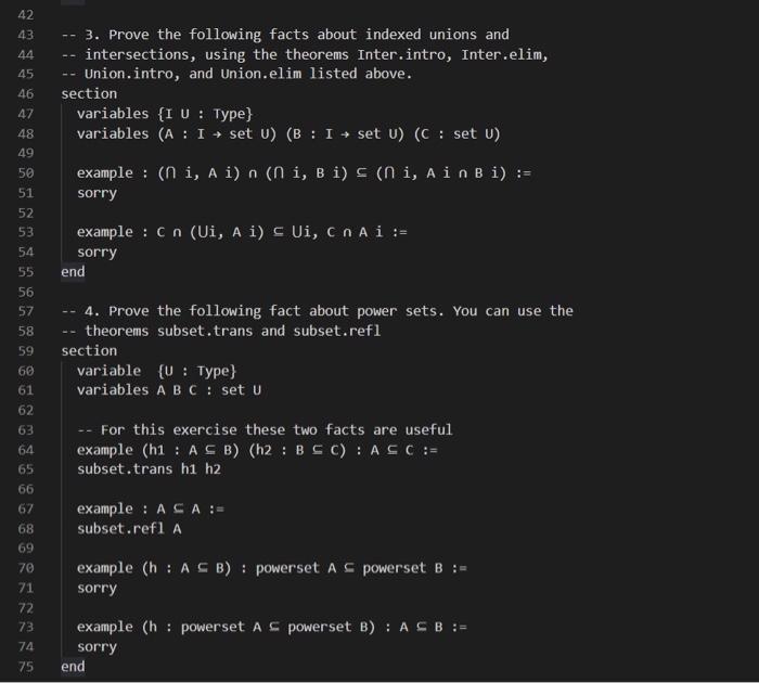 Solved Write the code for the following proofs using LEAN | Chegg.com