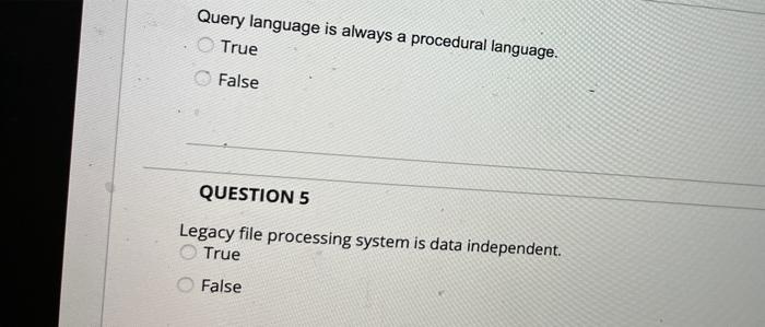 Query language is always a procedural language. True | Chegg.com