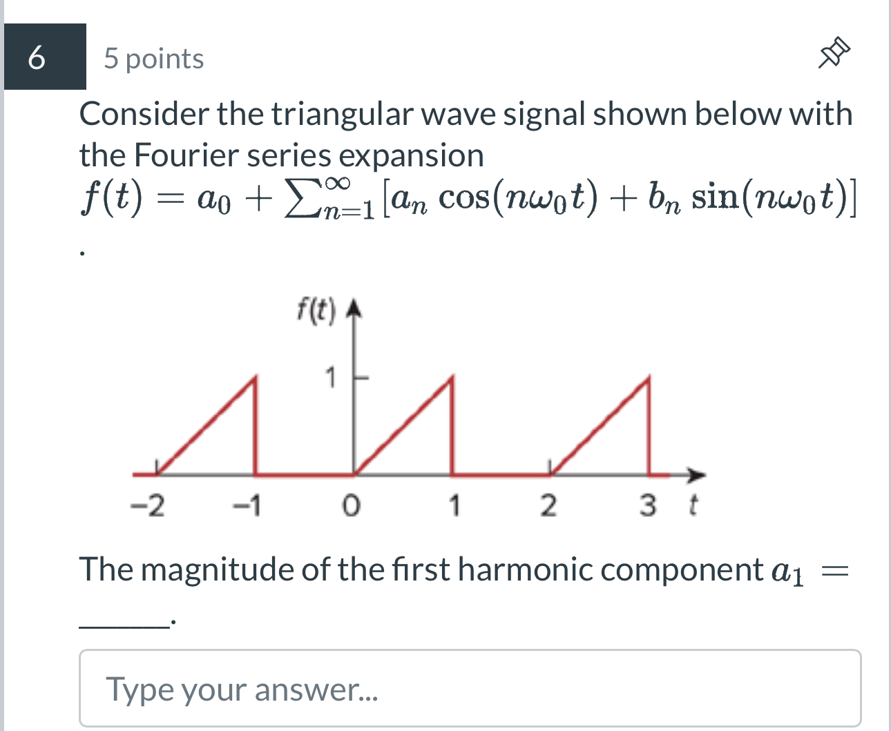 Solved 65 ﻿pointsConsider the triangular wave signal shown | Chegg.com