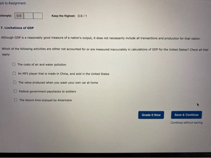 Solved ack to Assignment attempts: 0.6 Keep the Highest: | Chegg.com