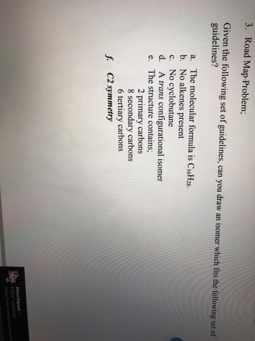 Solved 3. Road Map Problem; Given the following set of | Chegg.com