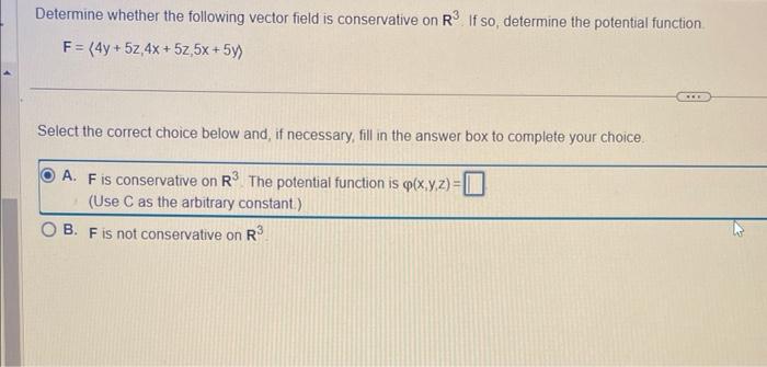 Solved determine whether the following vector field is | Chegg.com