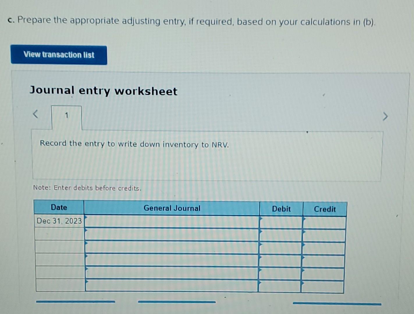 Solved Exercise 6-10 Lower of cost and net realizable value | Chegg.com