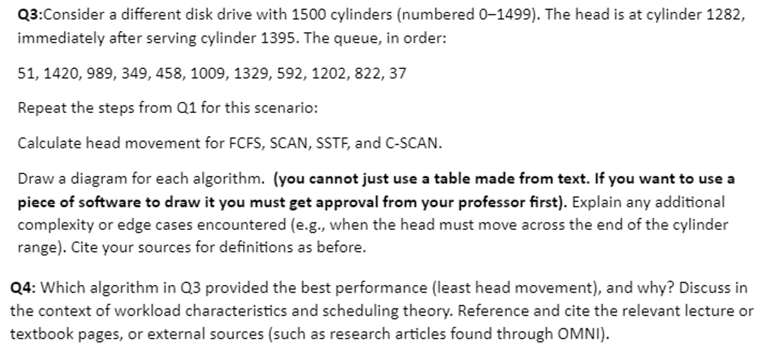 Q3:Consider a different disk drive with 1500 | Chegg.com